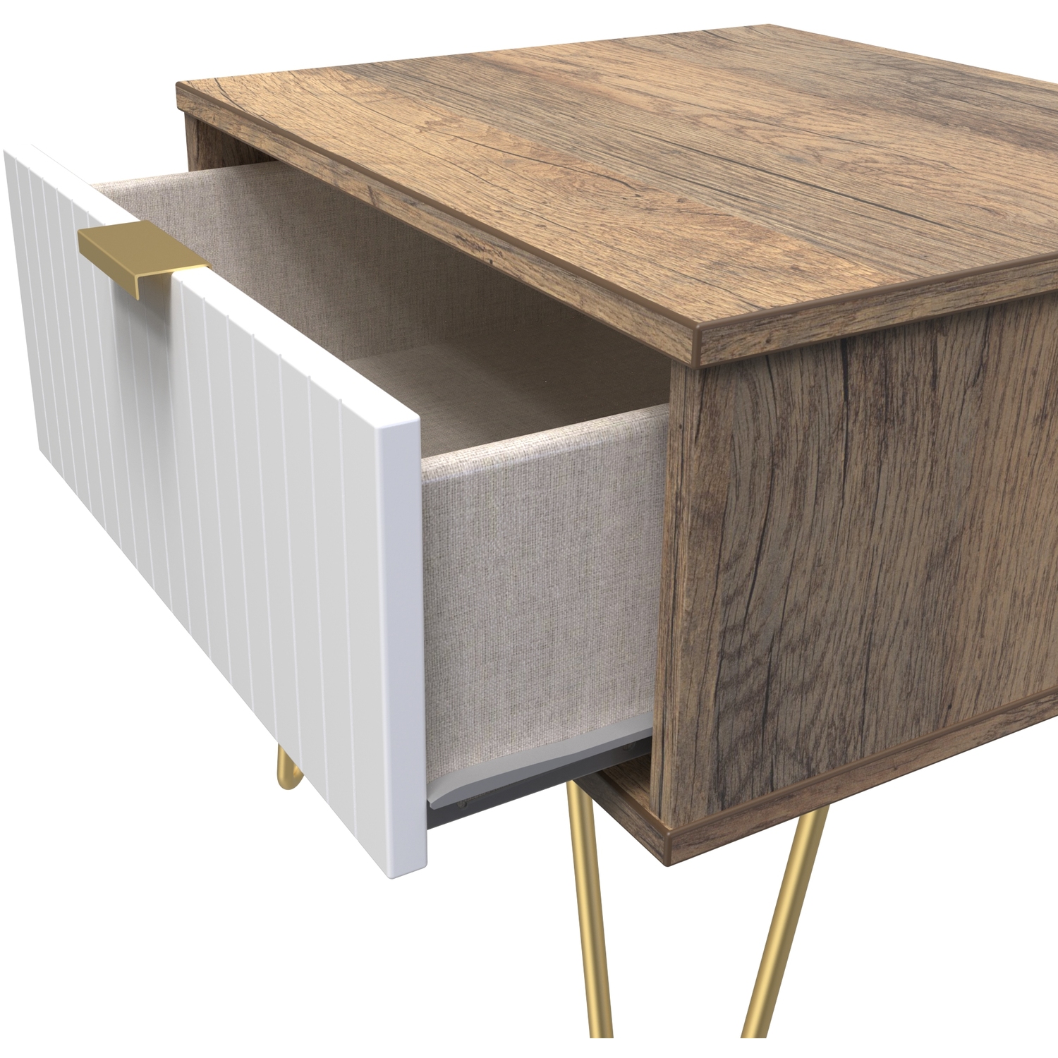 Linear Ready Assembled 1 Drawer Bedside Cabinet