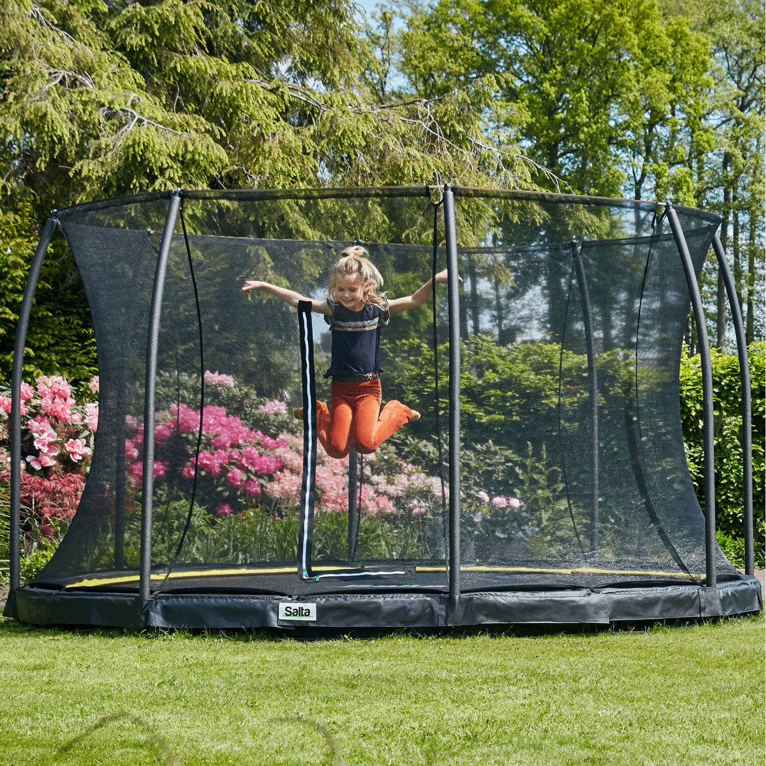 10ft Salta Black Comfort Edition InGround Round Trampoline