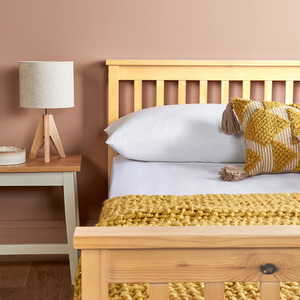 Light Pine Bed Solid Wooden Frame