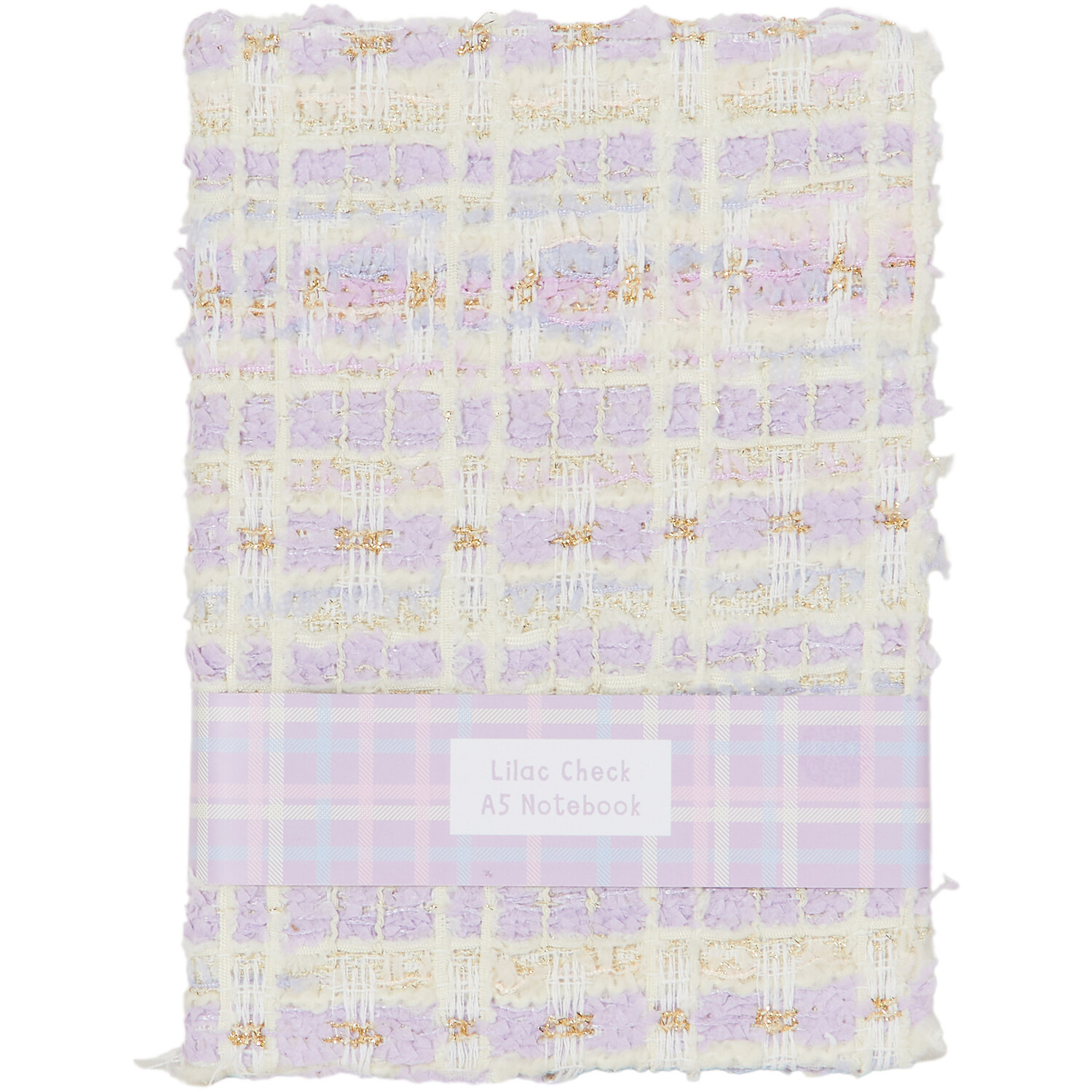 Lilac Check Fabric A5 Notebook