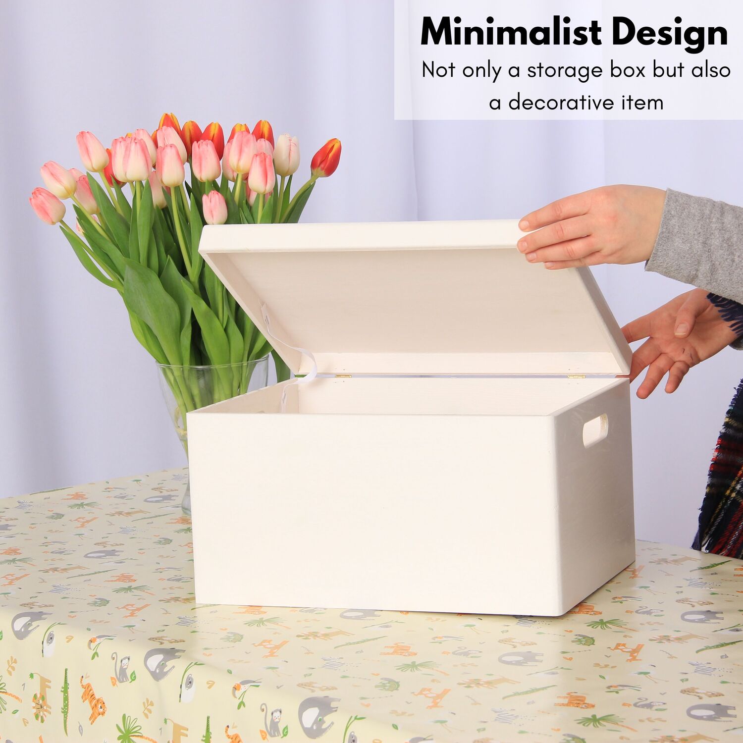 Multi-Purpose Wood Storage Box with Lid