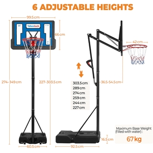 Height Adjustable Basketball Hoop for Teenagers and Adults