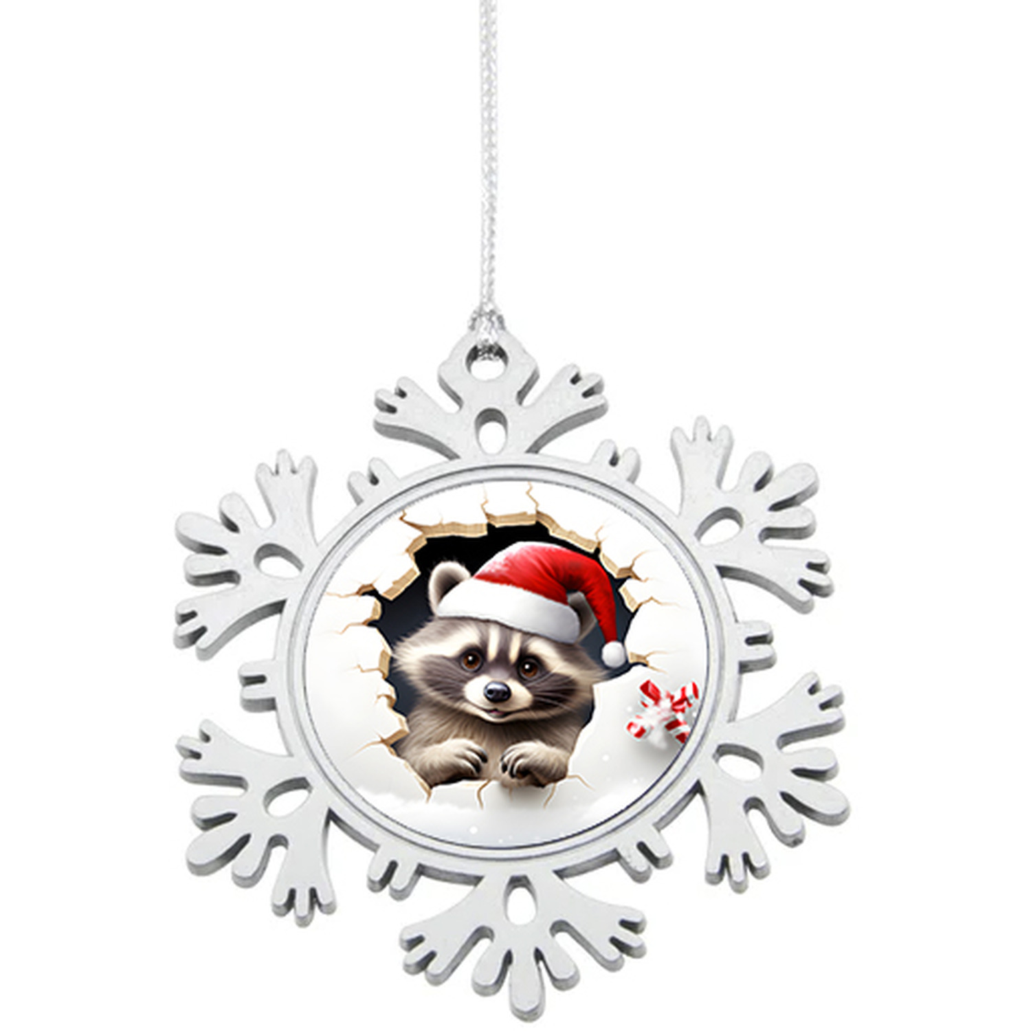 Badger Christmas Snowflake Decoration