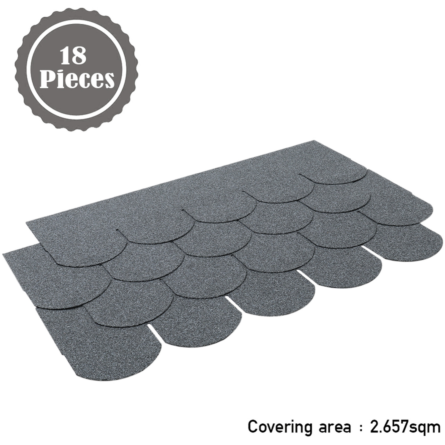 Livingandhome 18Pcs Fish Scale Asphalt Roofing Shingles