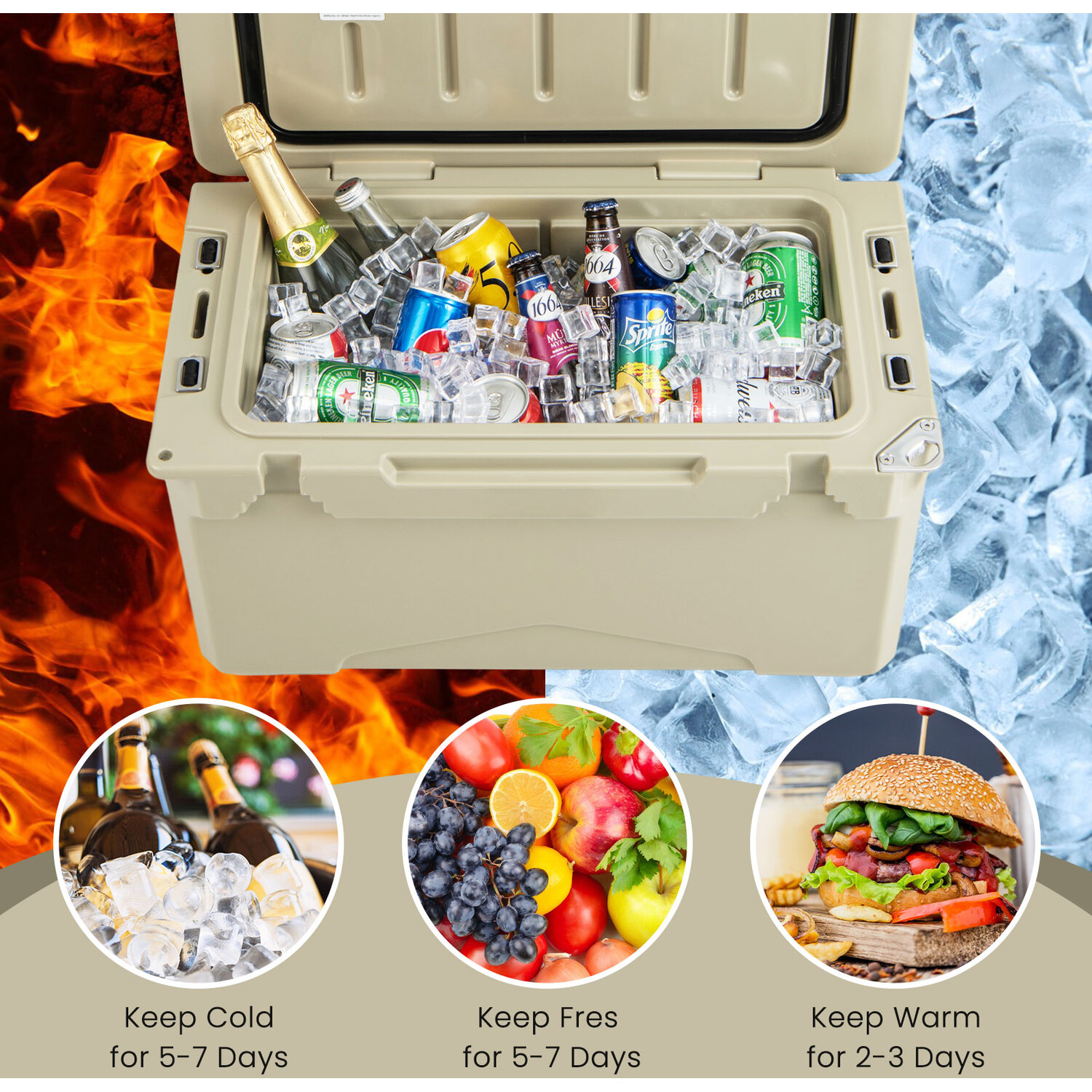 28L Rotomolded Cooler Insulated Portable Ice Chest
