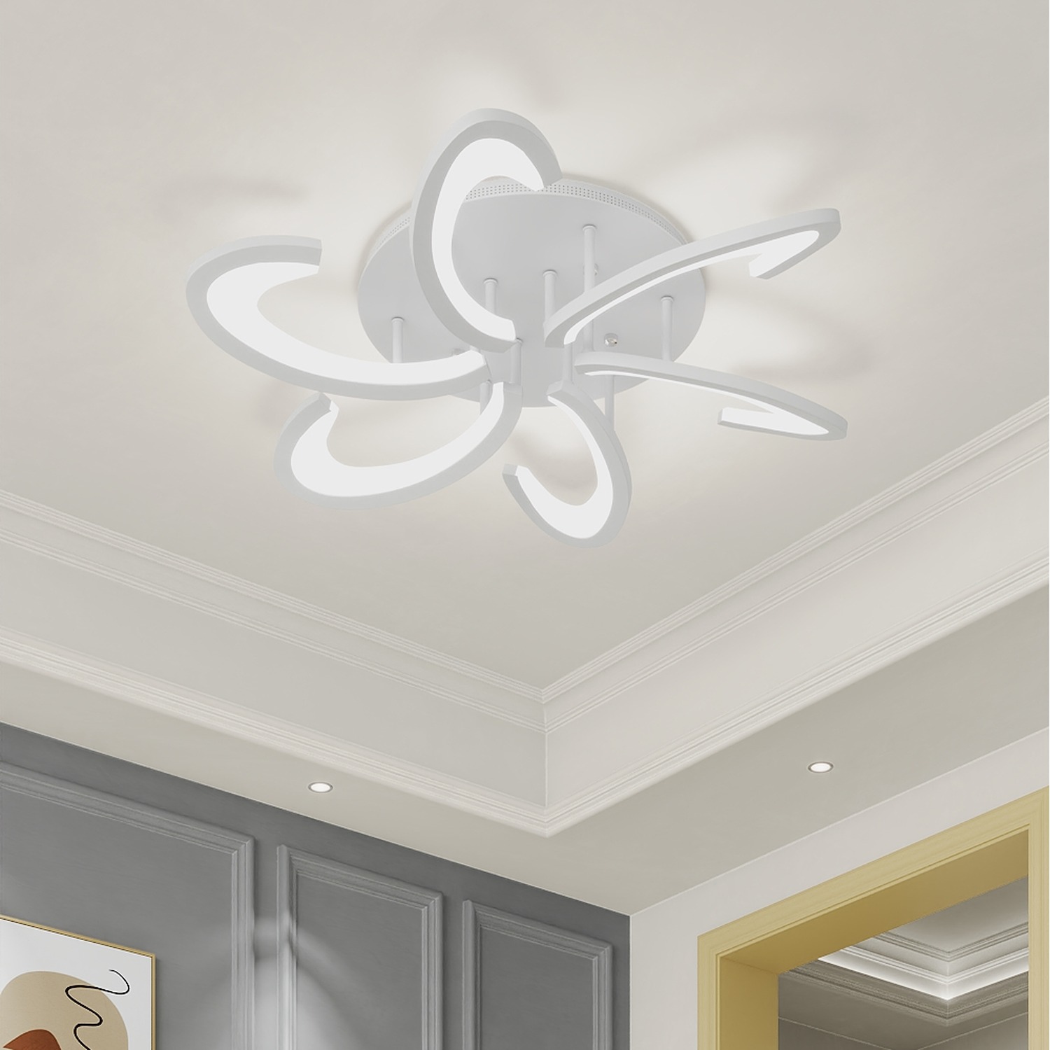 Sculptural Petal Form LED Energy Saving Ceiling Light
