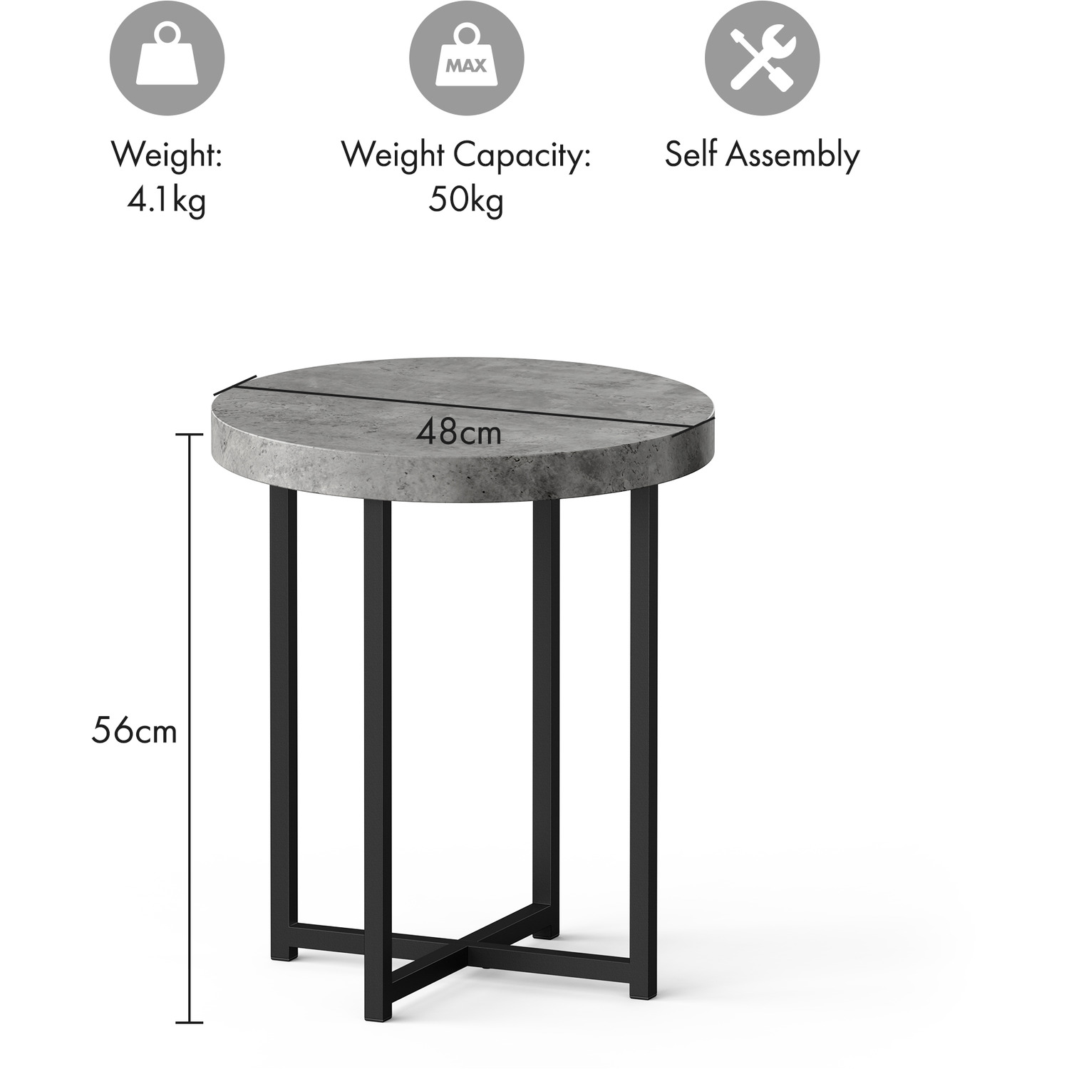 Circular Side Table for Living Room