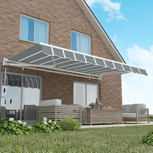 Manual Retractable Awning Adjustable Height Canopy 3.5m x 2.5m