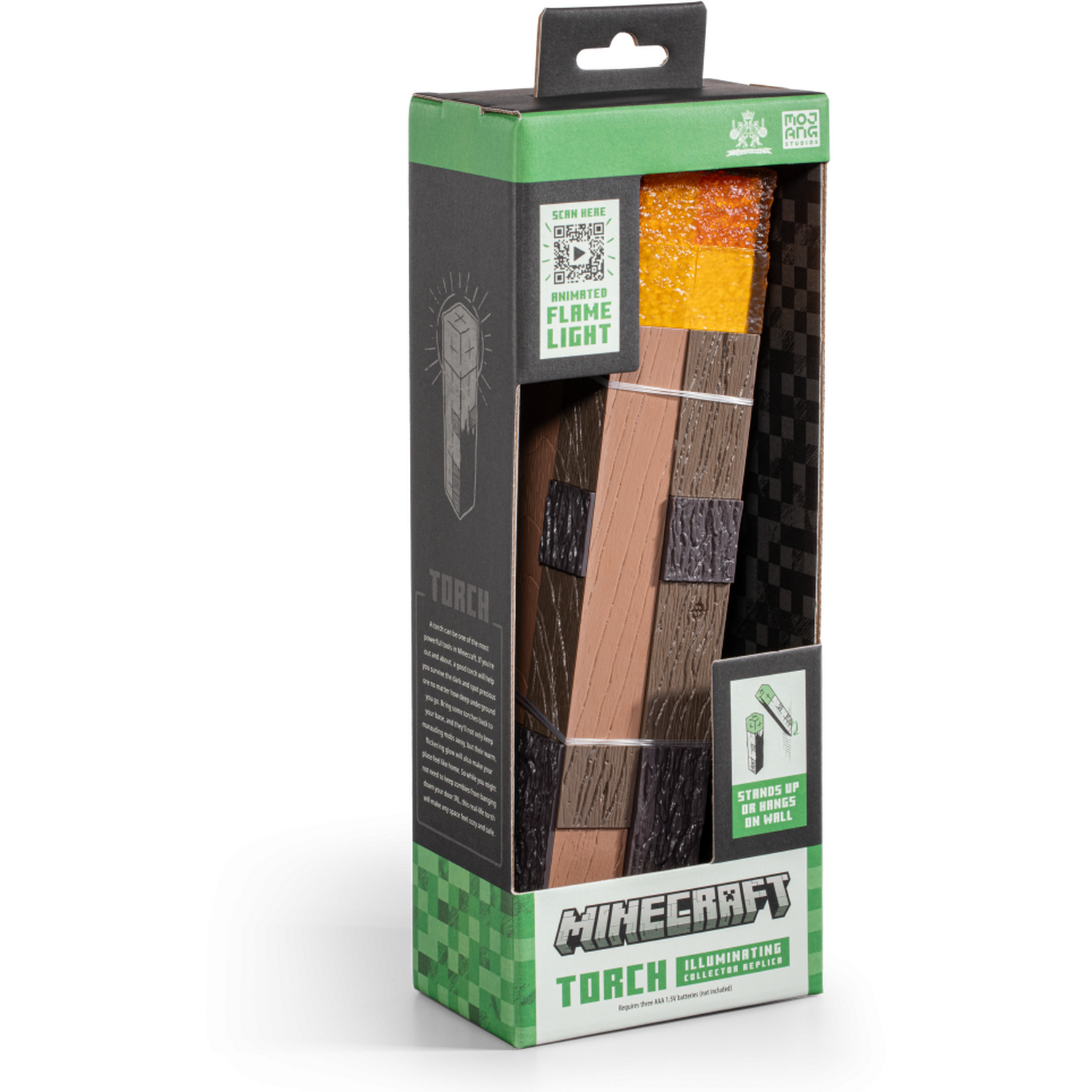 Minecraft Torch Replica with LED Wall Mountable Collector's Light