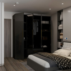 Modern Hinged Door Wardrobe with Mirror