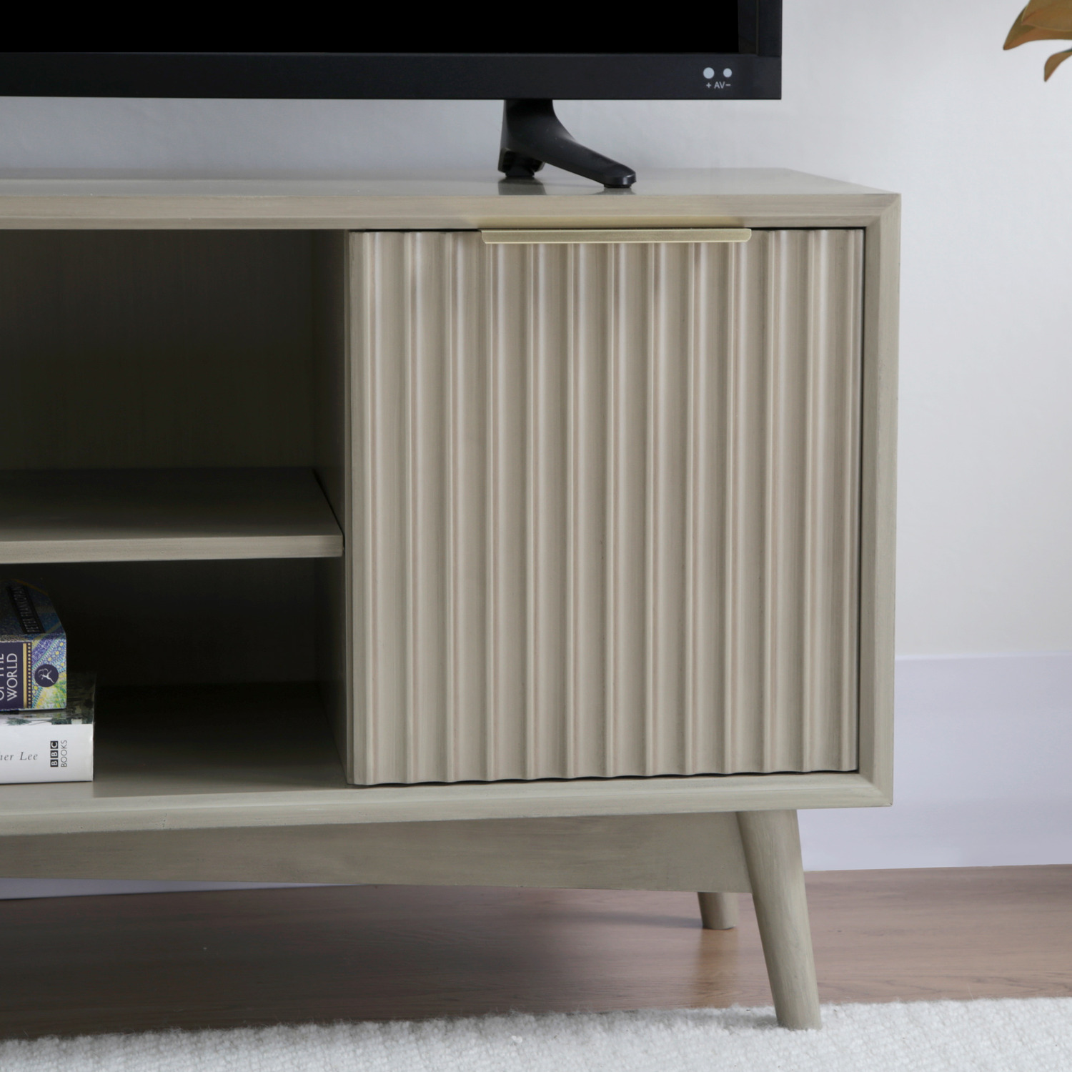 Monza - Fluted TV Unit with Storage