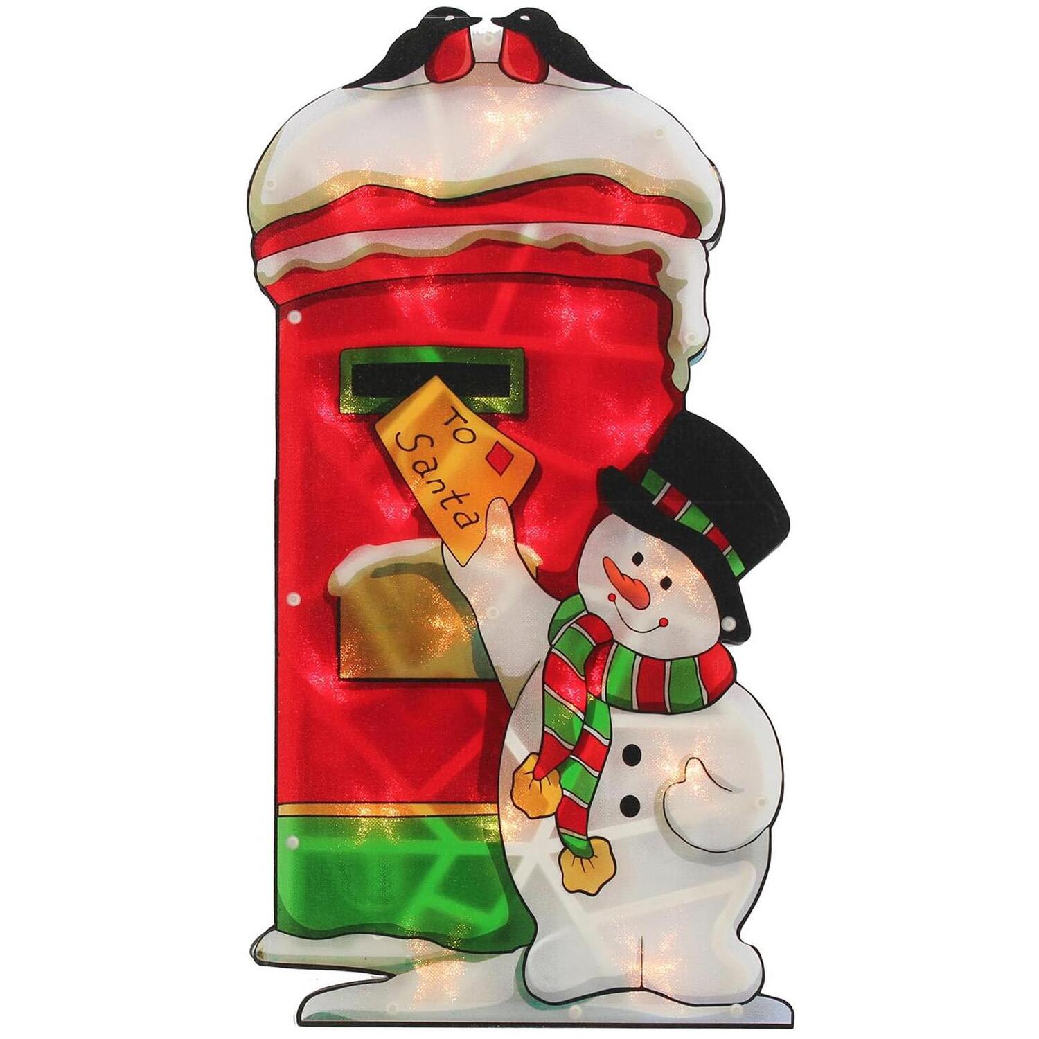 Christmas Window Silhouette Snowman