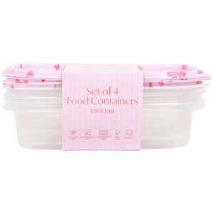 Pack of 4 Berry Sweet Food Containers