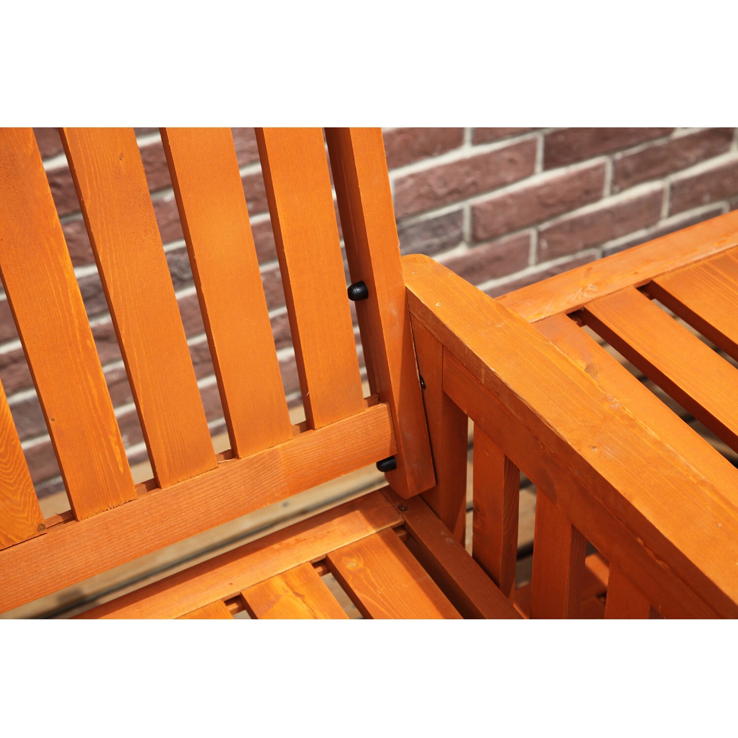 Wooden Bench 2 Seater Twin Chair With Table