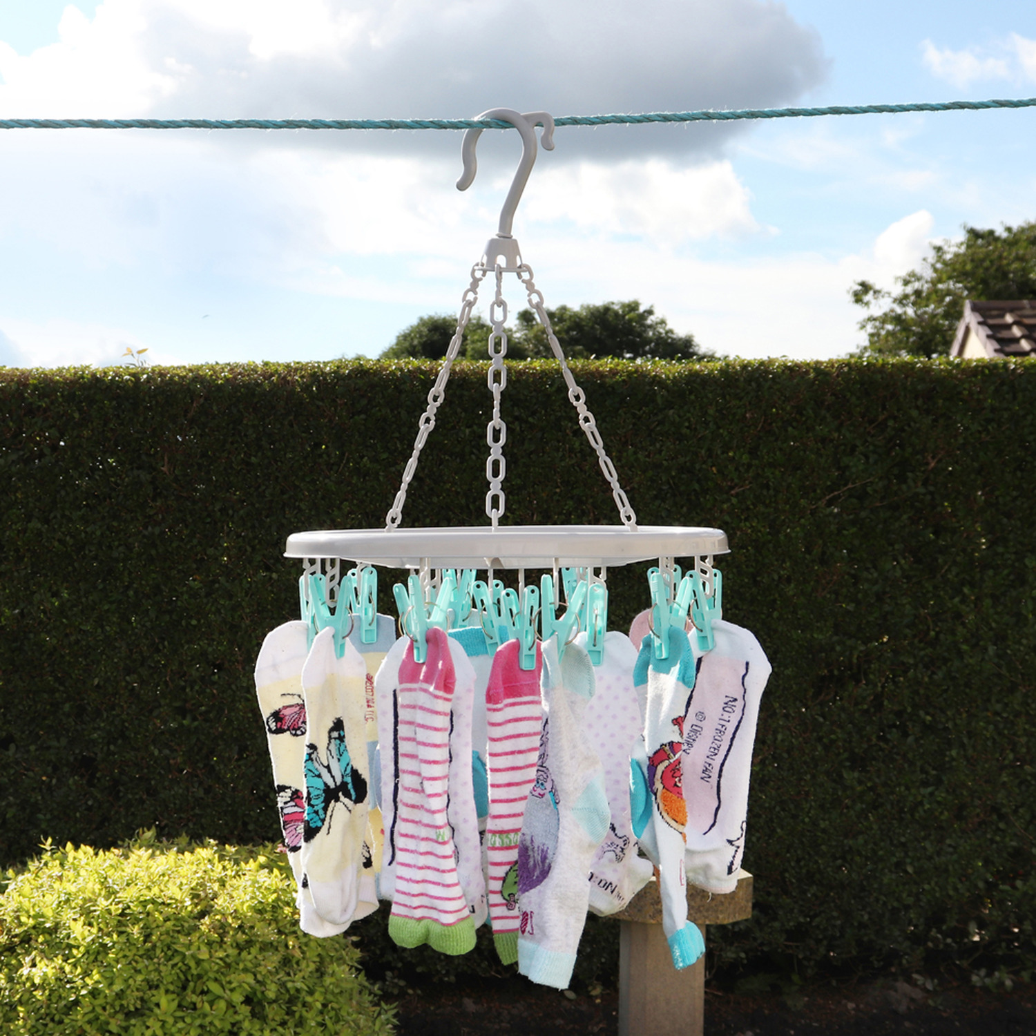 JVL Round Sock Dryer Complete with 16-Piece Clothes Pegs