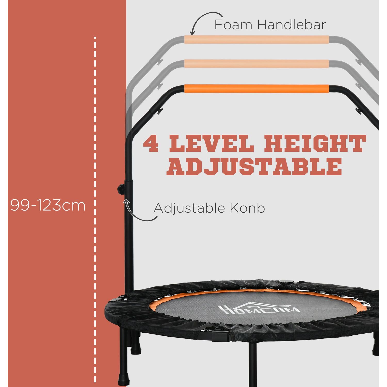 HOMCOM 40" Foldable Mini Trampoline Fitness