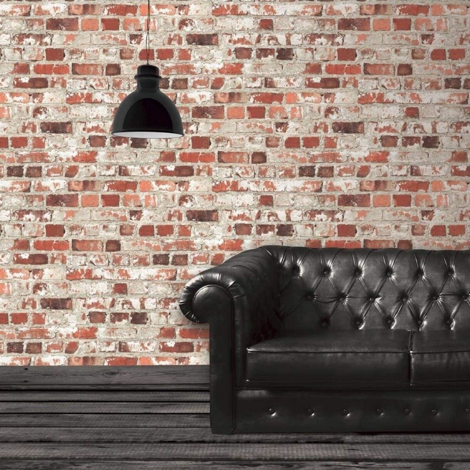 Stone Brick Wall Rustic Red Grey Grout Thick Textured Realistic Urban ...