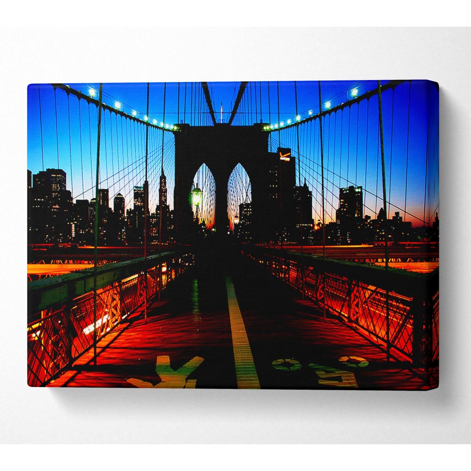 Brooklyn Bridge Red Cast Canvas Print Wall Art