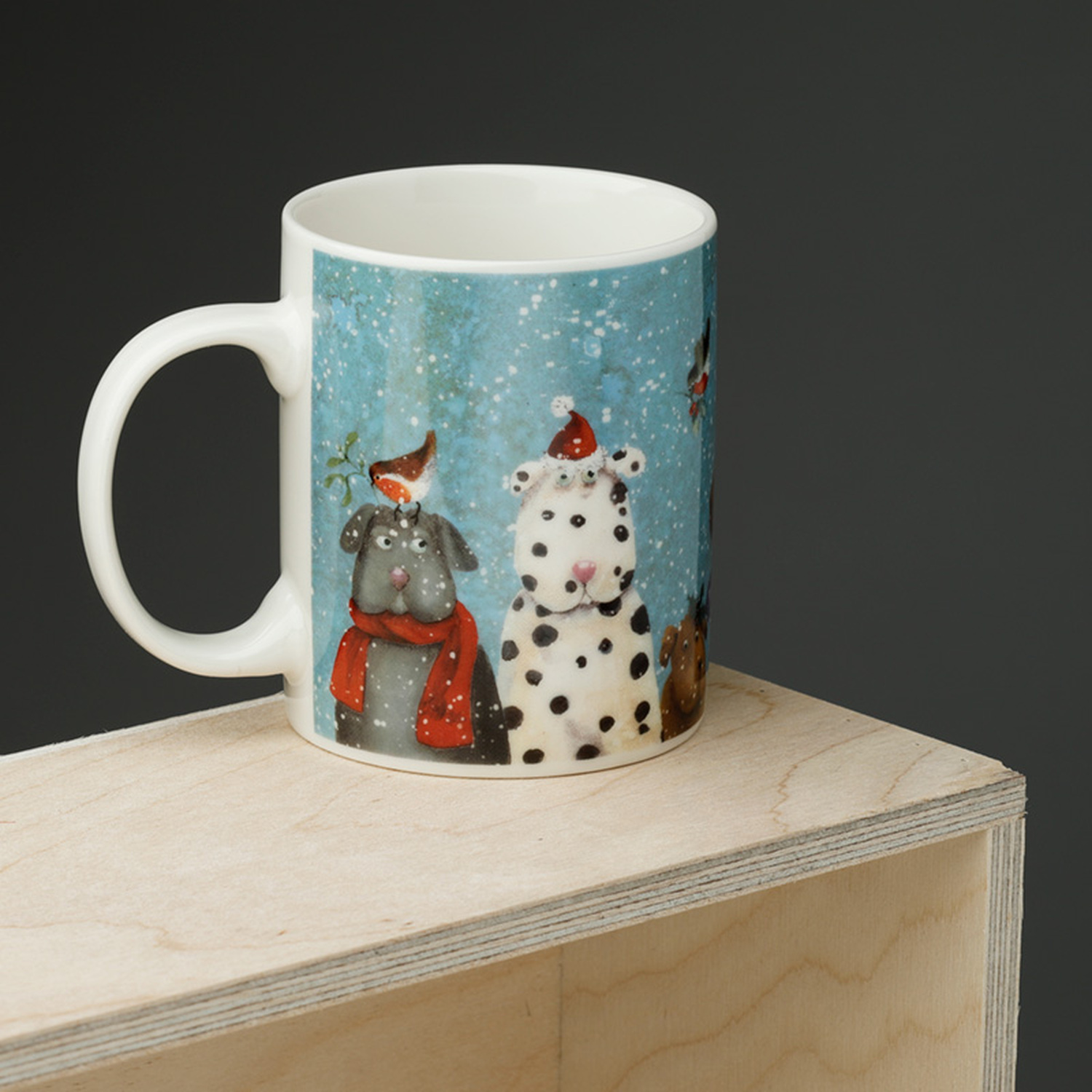 Christmas Novelty Porcelain Mug - Jan Pashley Christmas Dogs