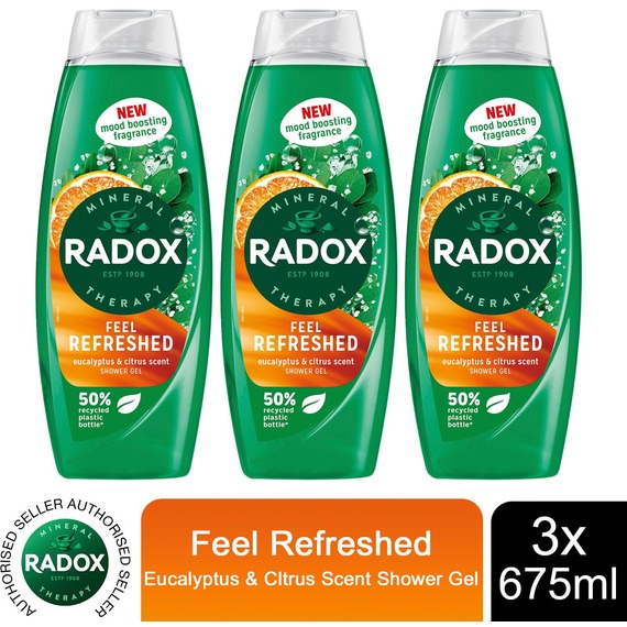 Radox Shower Gel Feel Refreshed With eucalyptus and citrus Scent - 675 ml