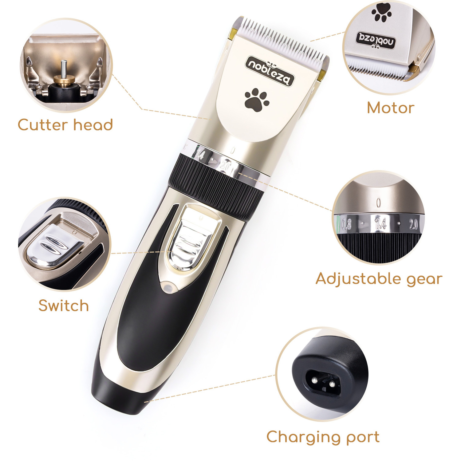 Dog Clippers Cordless Professional Pet Grooming Kit Dog Trimmer