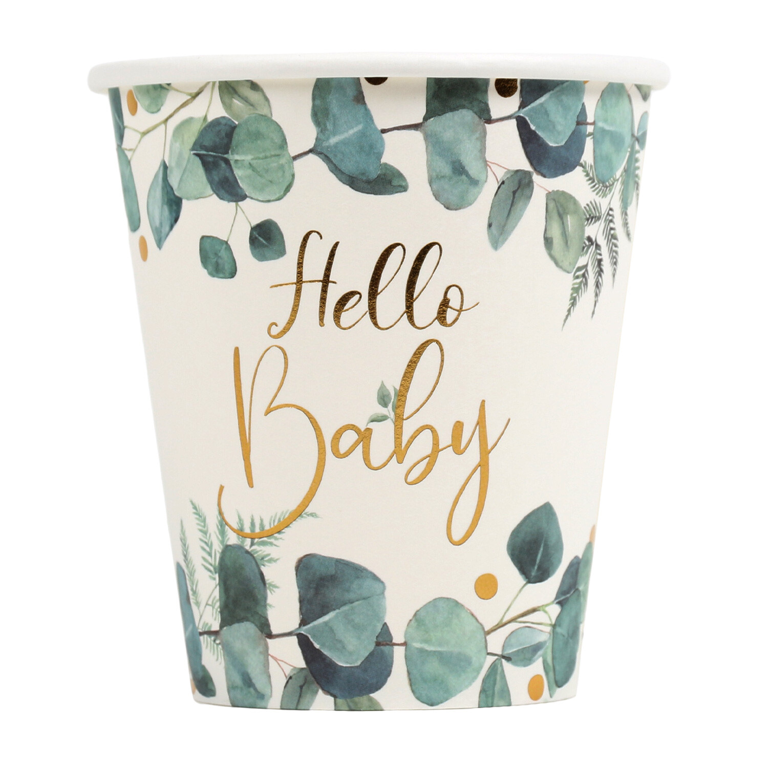 Pack of 8 Hello Baby Paper Cups