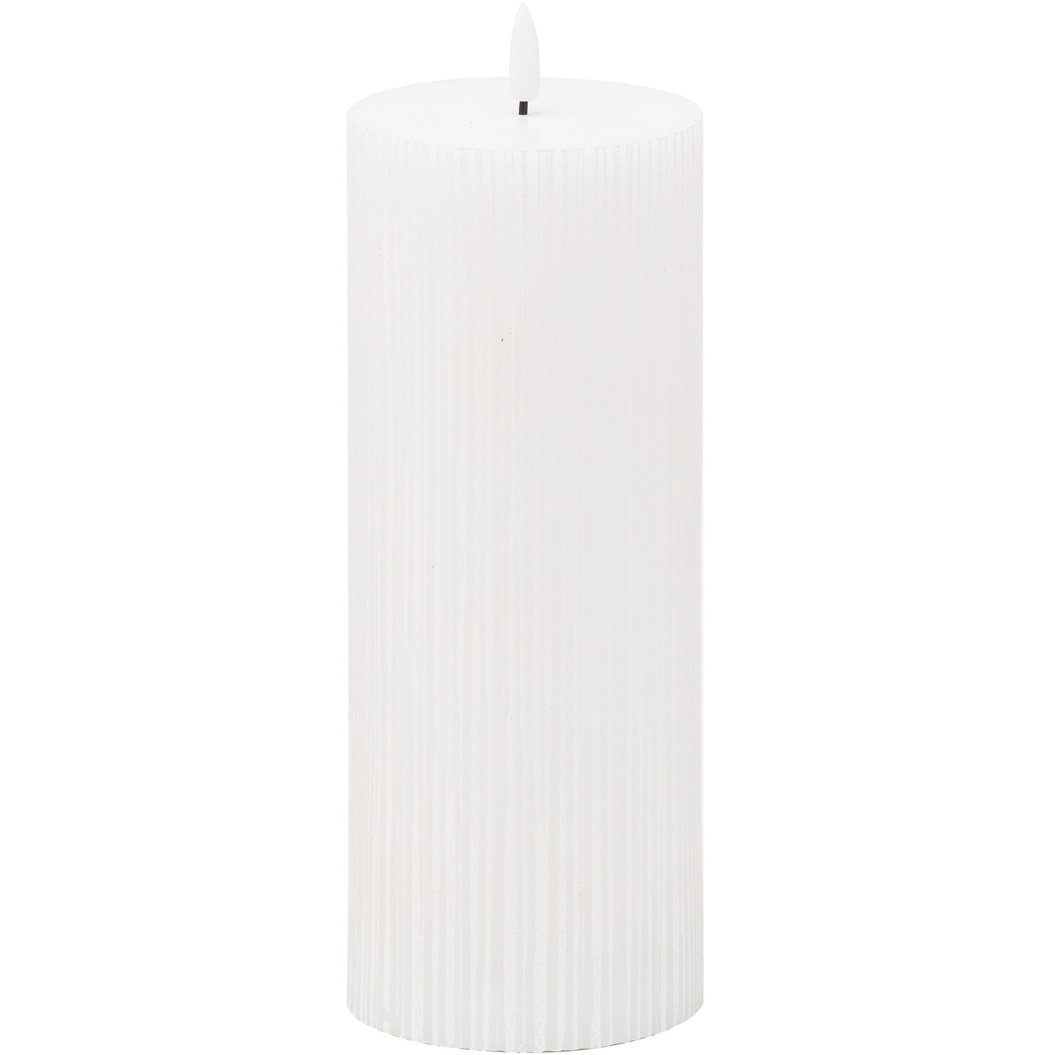 Luxer Collection Natural Glow 3.5x9 Texture Ribbed LED Candle - Chic Accent