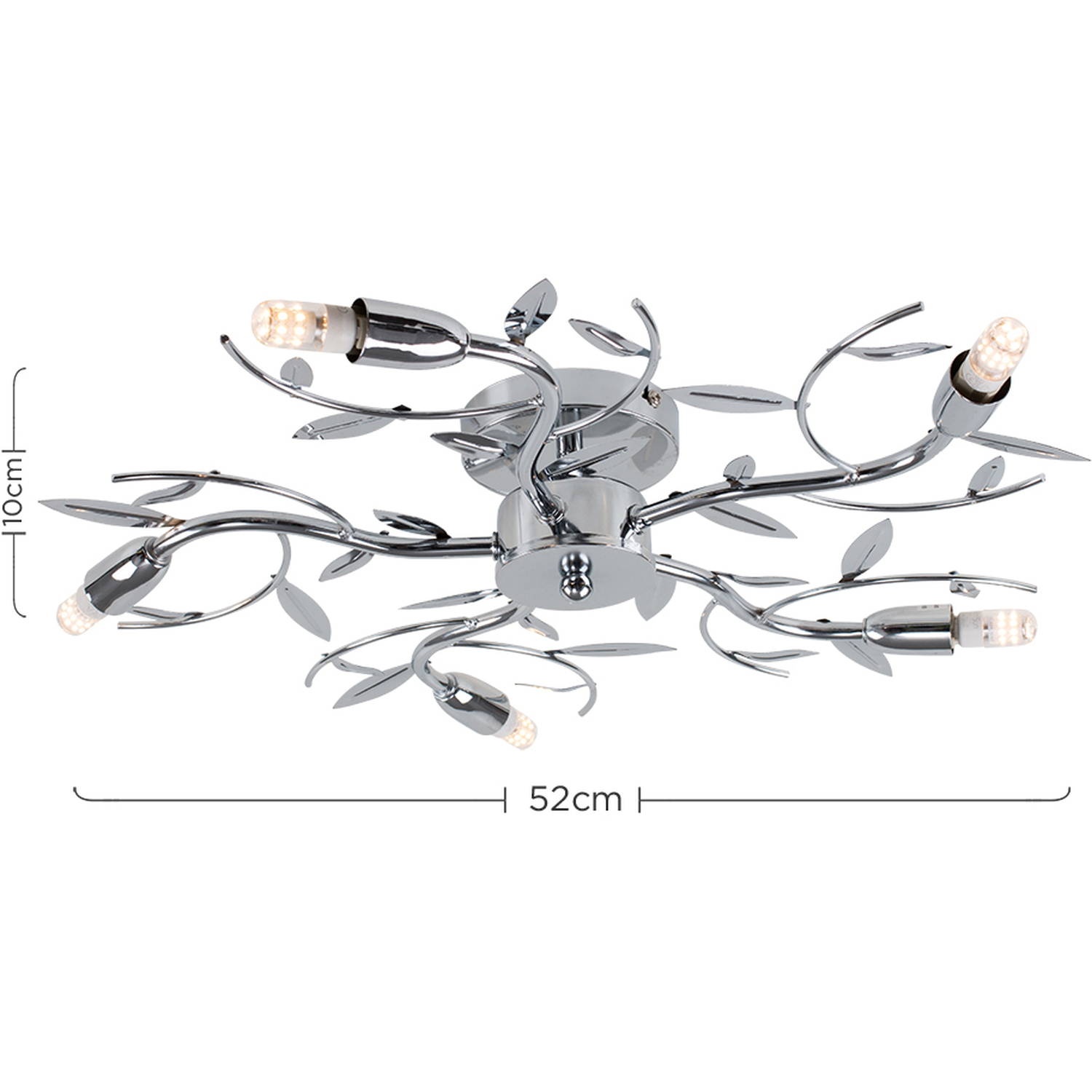 Blossom Modern 5 Way Decorative Silver Chrome Ceiling Light