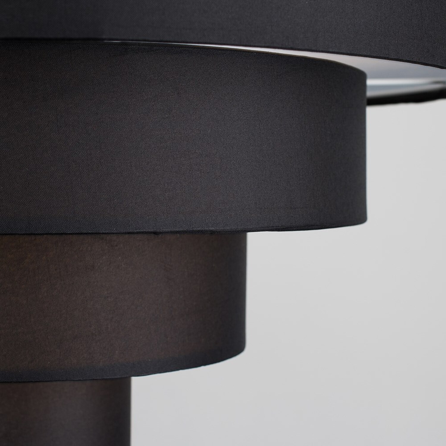 Modern 4 Tier Black Fabric Ceiling Pendant Light Shade