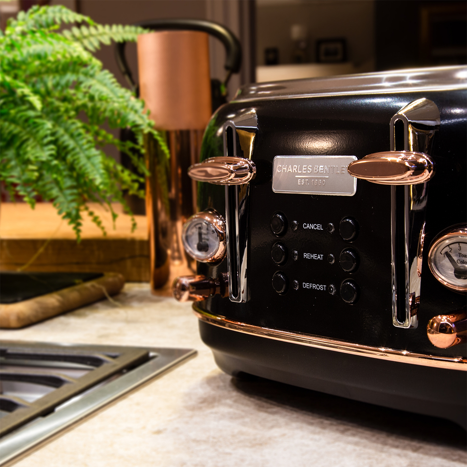 4 Slice Stainless Steel Toaster with Tray