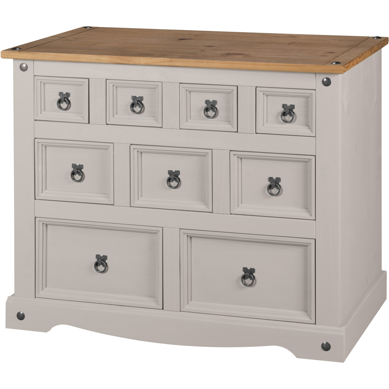 Corona Grey Merchant Chest Of Drawers 9 Drawer