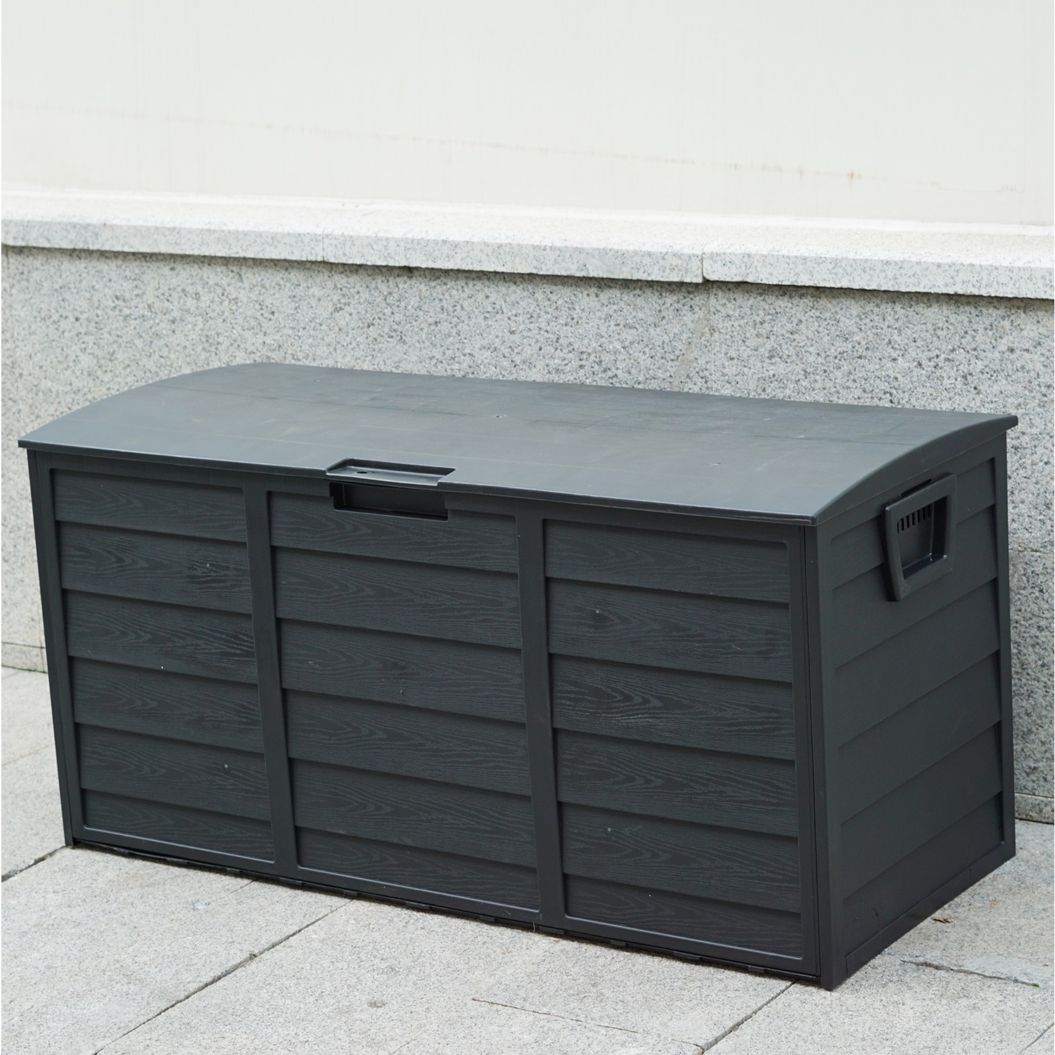 Black 300 Litre Garden Storage Utility Box