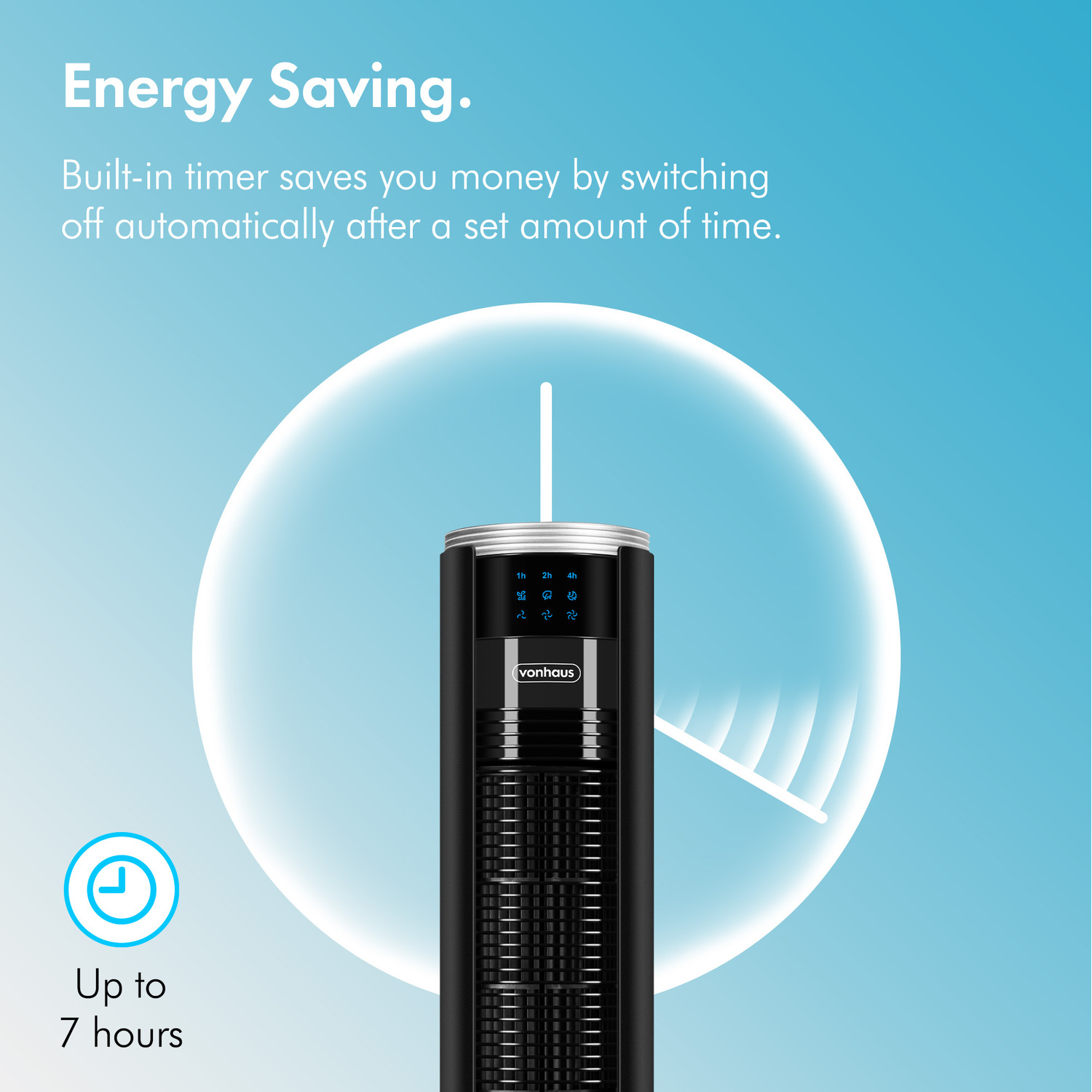 35" Tower Electric Fan With Timer and 3 Breeze Speeds