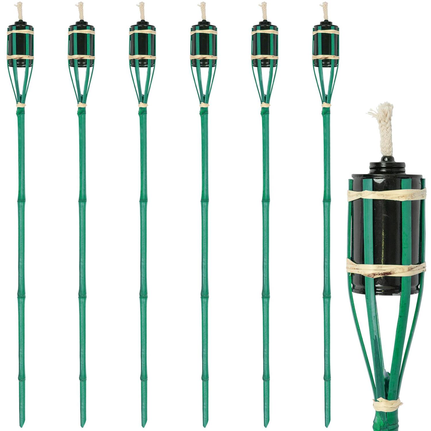Bamboo Garden Fire Torches - 113cm - Pack of 6