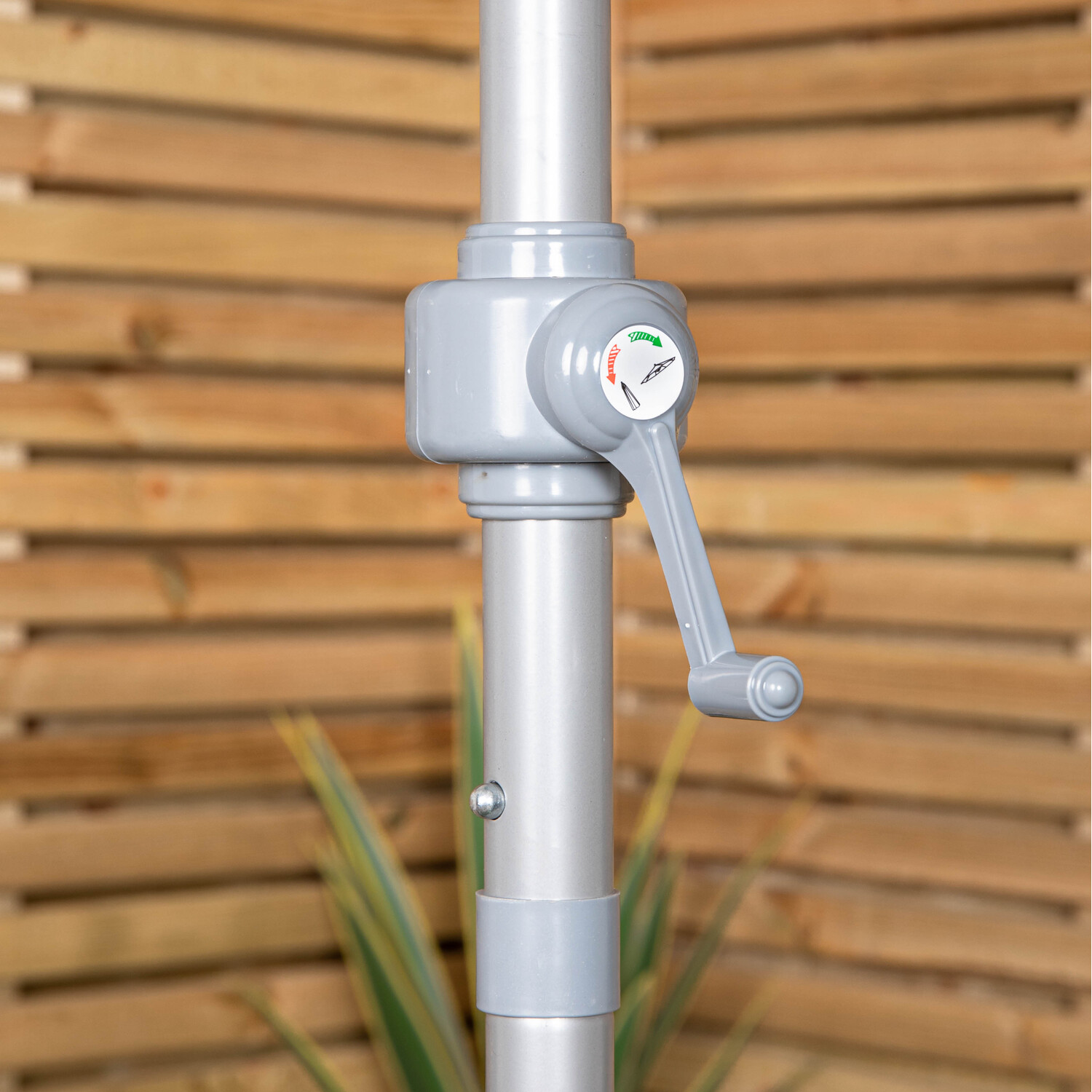 2m Lightweight Aluminium Garden Parasol with Crank Tilt Mechanism