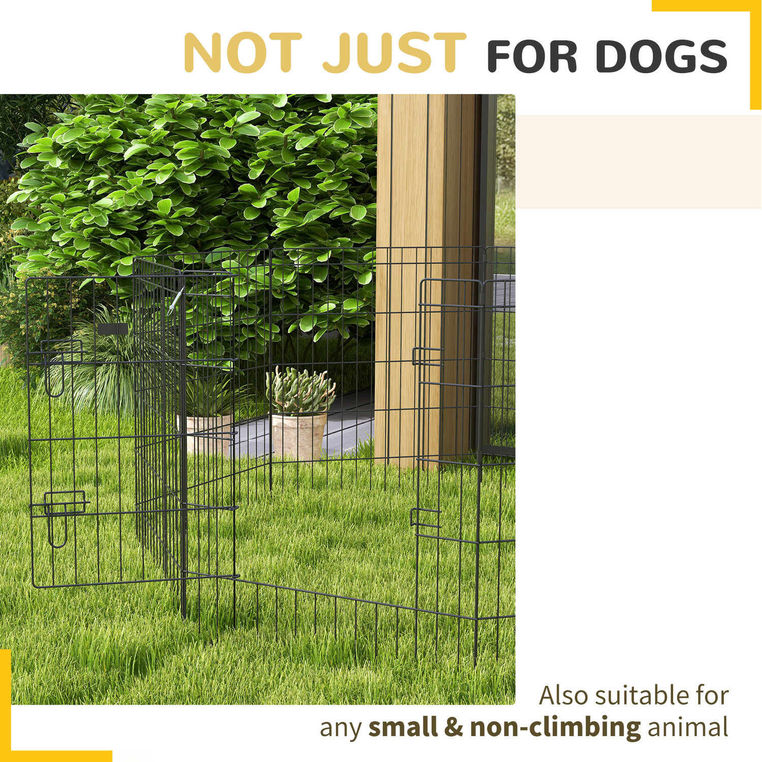 PawHut 8 Panel DIY Pen with Door for Indoor and Outdoor Use 76cm High