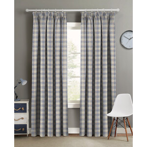 Modern Denim Theme Patchwork Curtain Pair