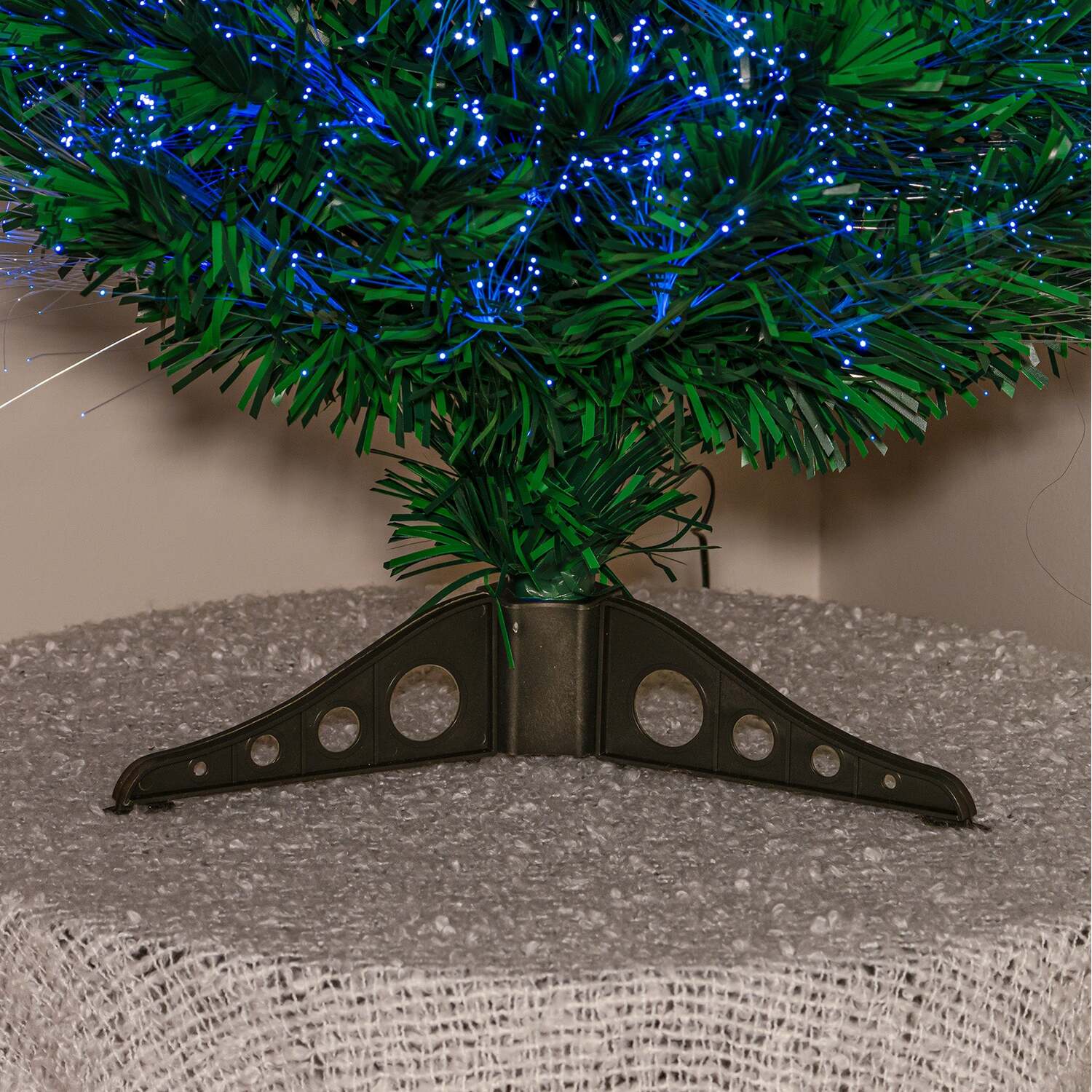 2ft Green Pin Prick Xmas Tree with Multi Coloured Fibre Optic Lights