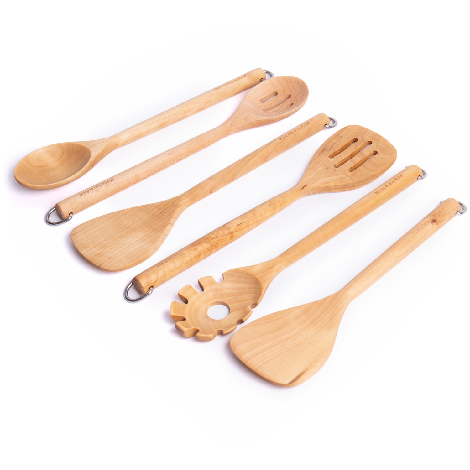 6pc Set Basting Spoon, Slotted Spoon, Short Turner, Solid Turner, Pasta ...