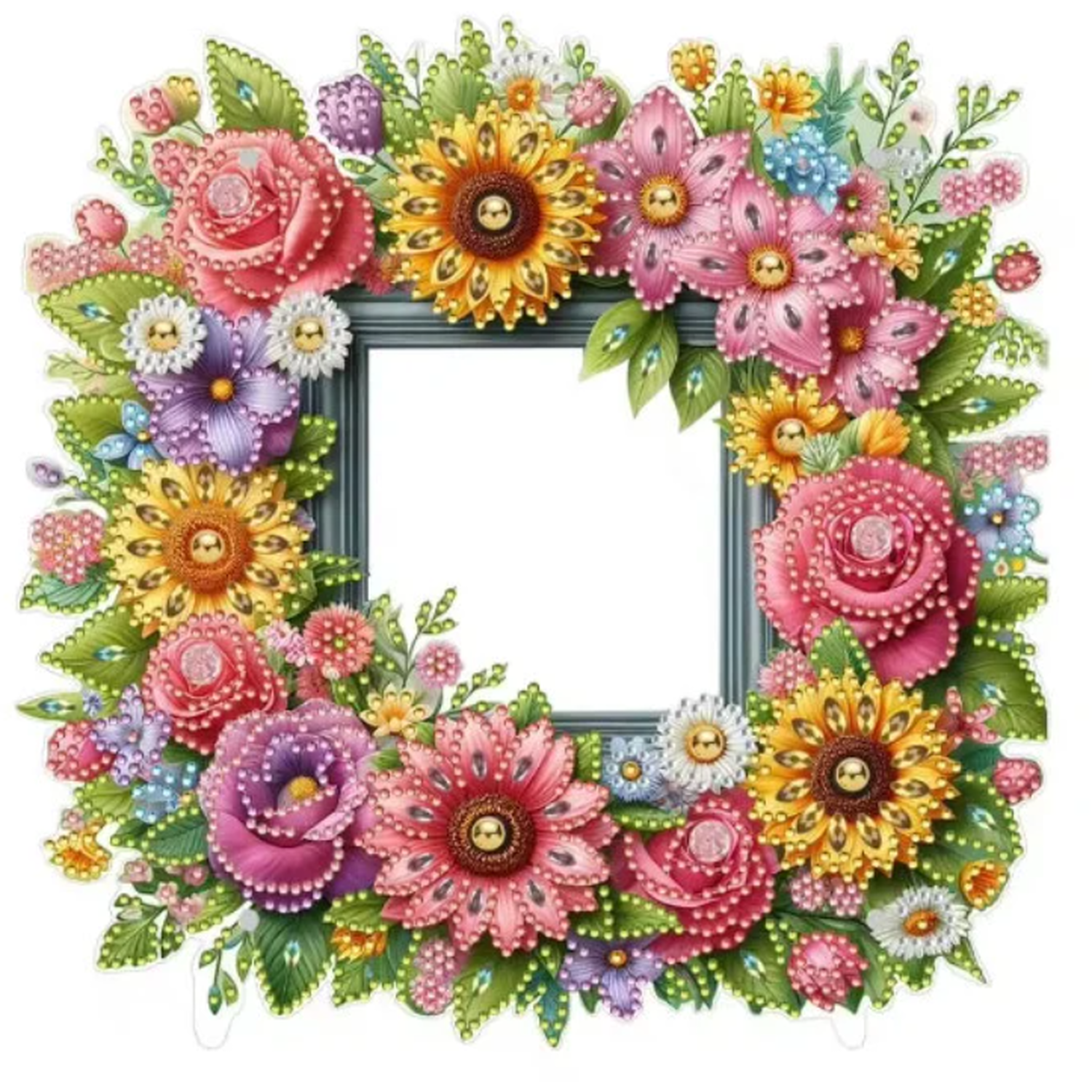 5D DIY Floral Photo Frame Diamond Art Kit