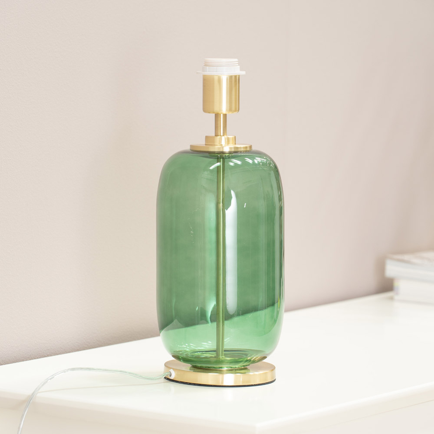 Leigh Glass with Gold Trim Table Lamp Base