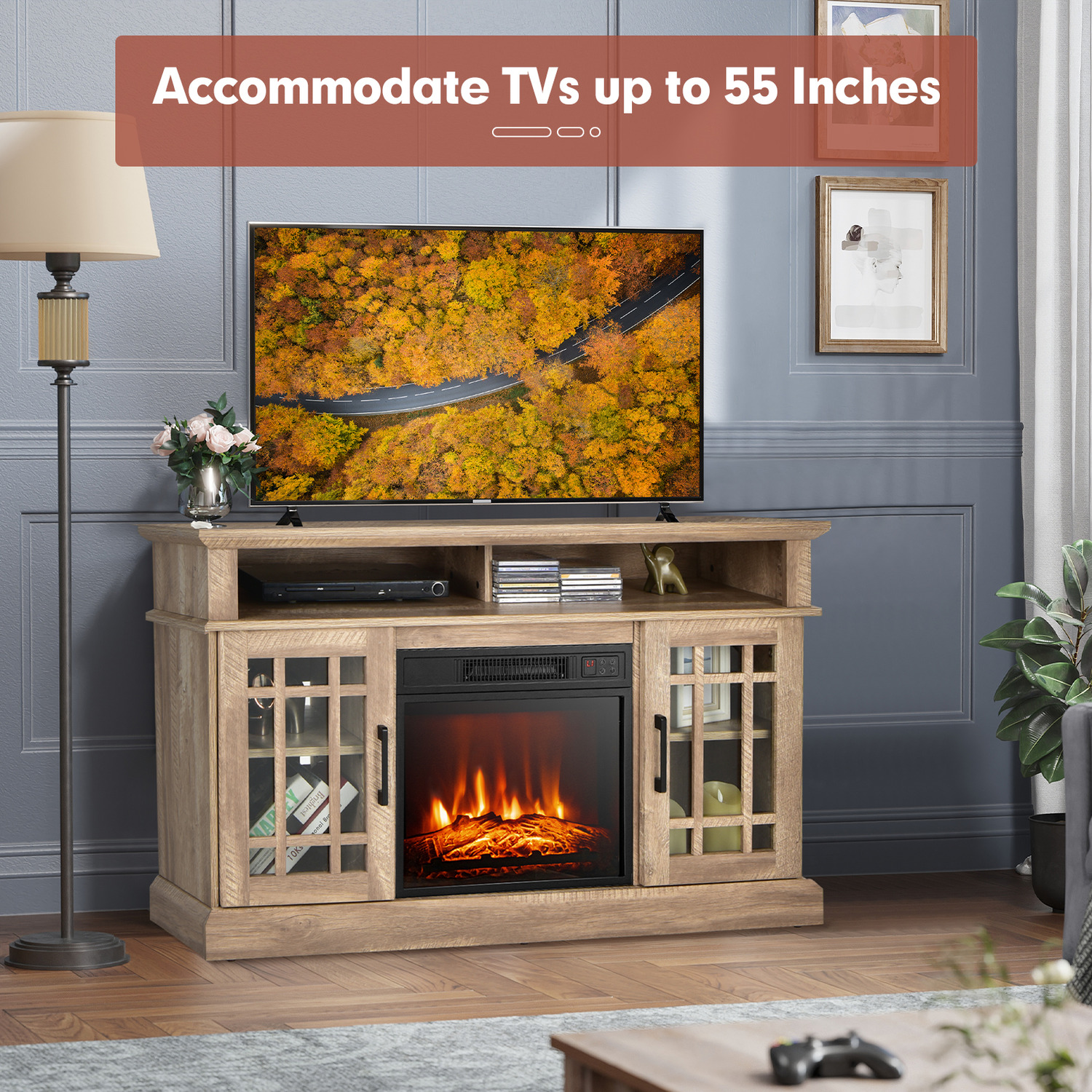 Electric Fireplace Insert TV Stand