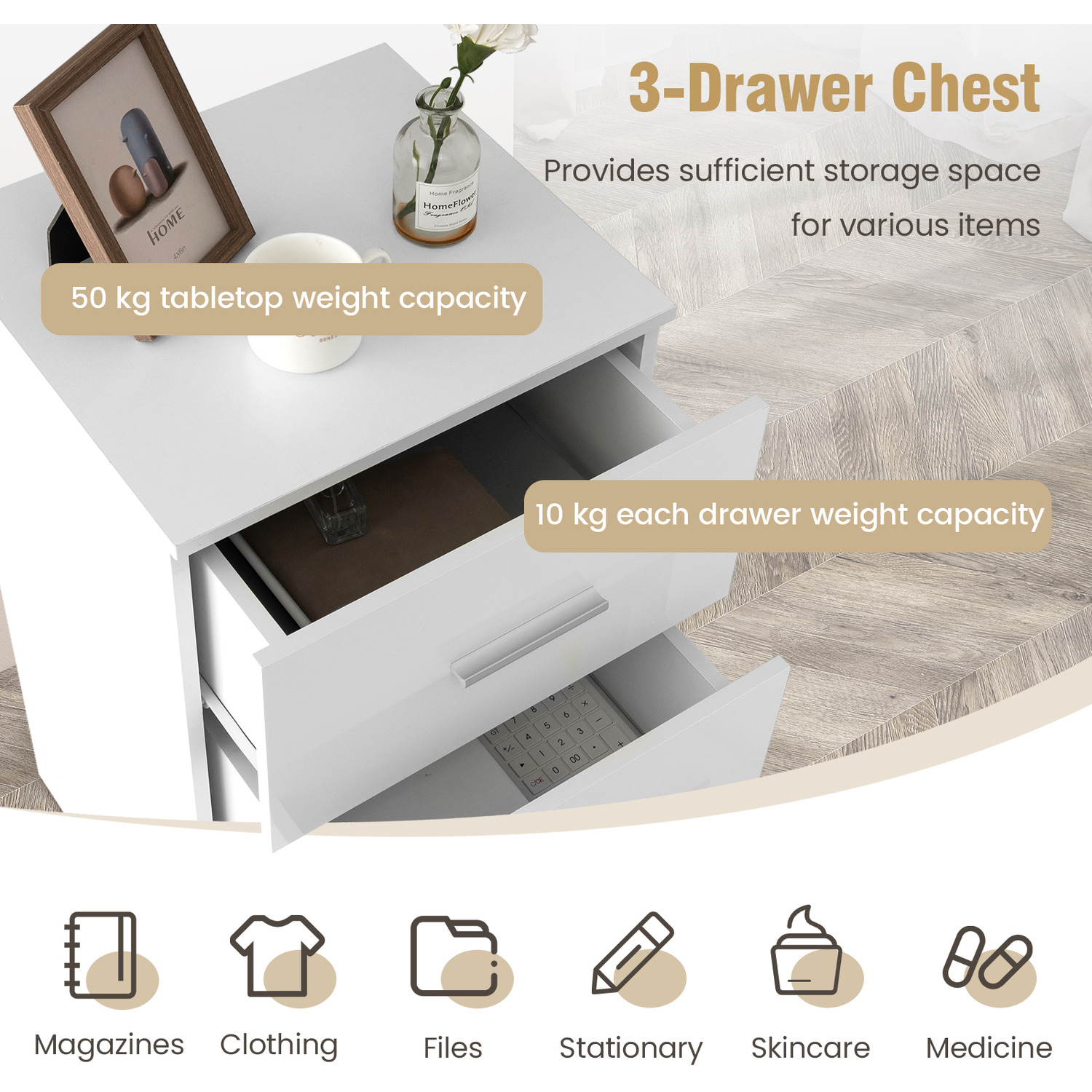 2 Pack Night Stand Storage Organizer