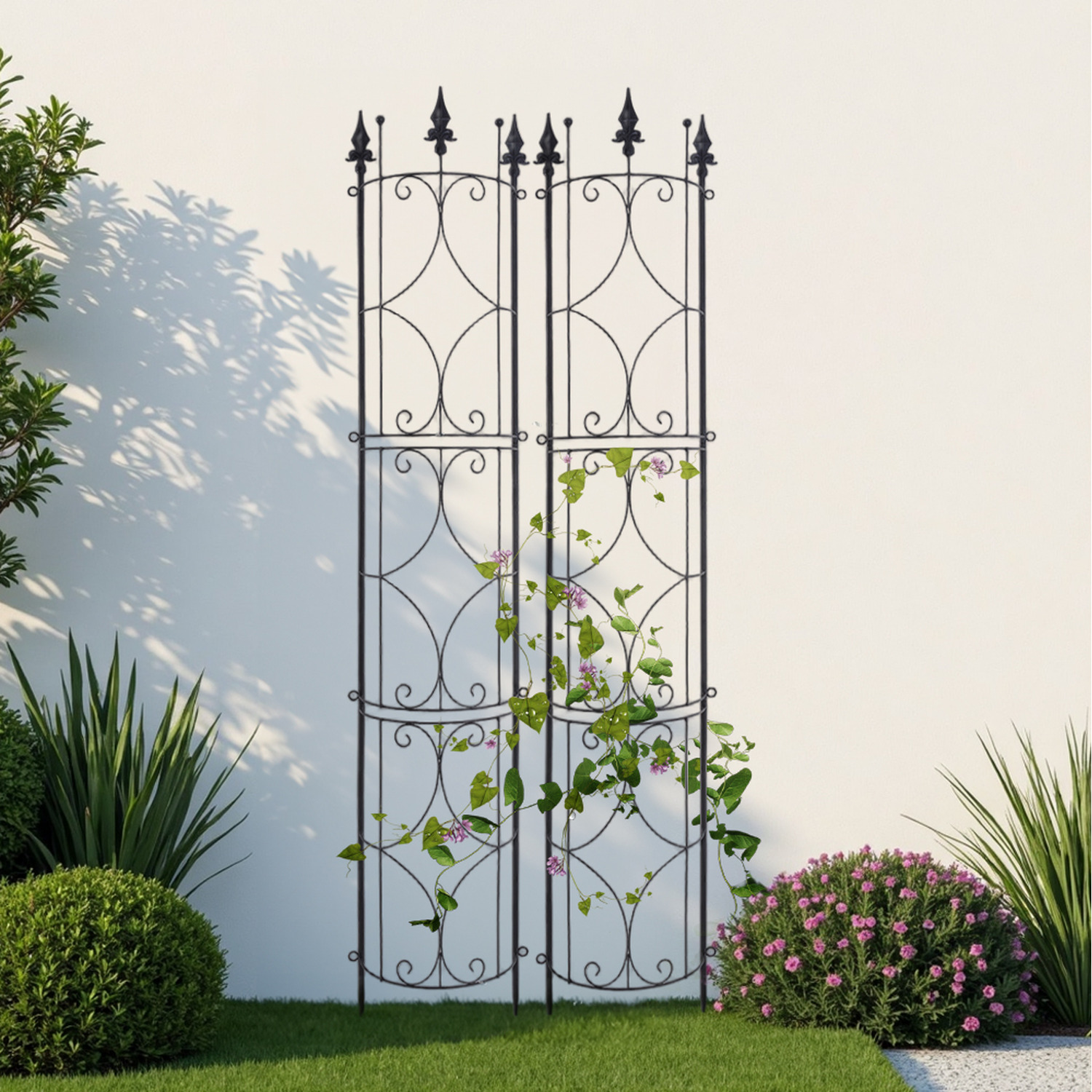 Sheonly Double-arch Design Garden Screen Trellis