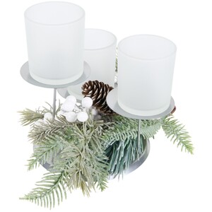Frosted Berry Candle Holder Set