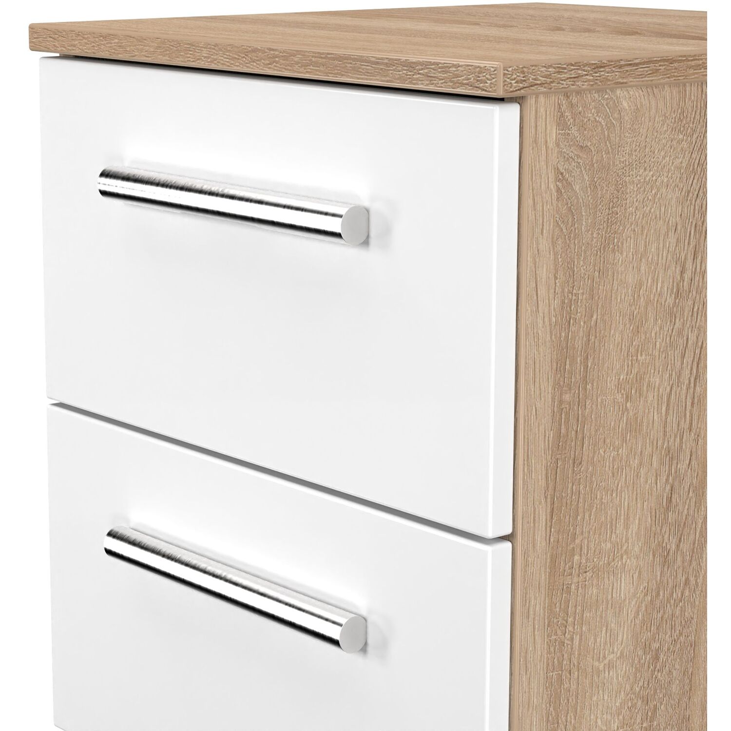 Contrast Ready Assembled 2 Drawer Bedside