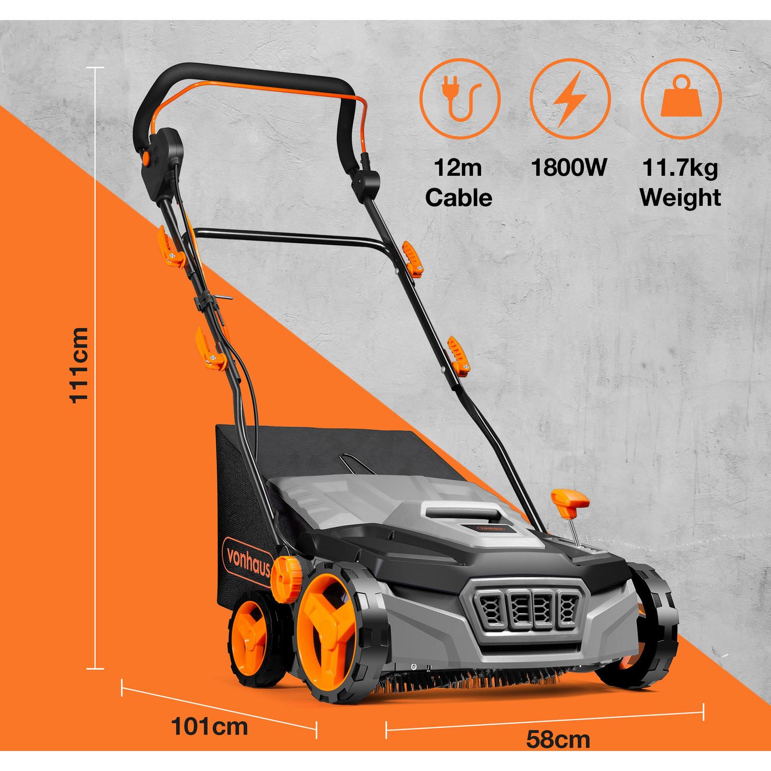 Electric Artificial Grass or Lawn Sweeper Cleaner Machine 1800W