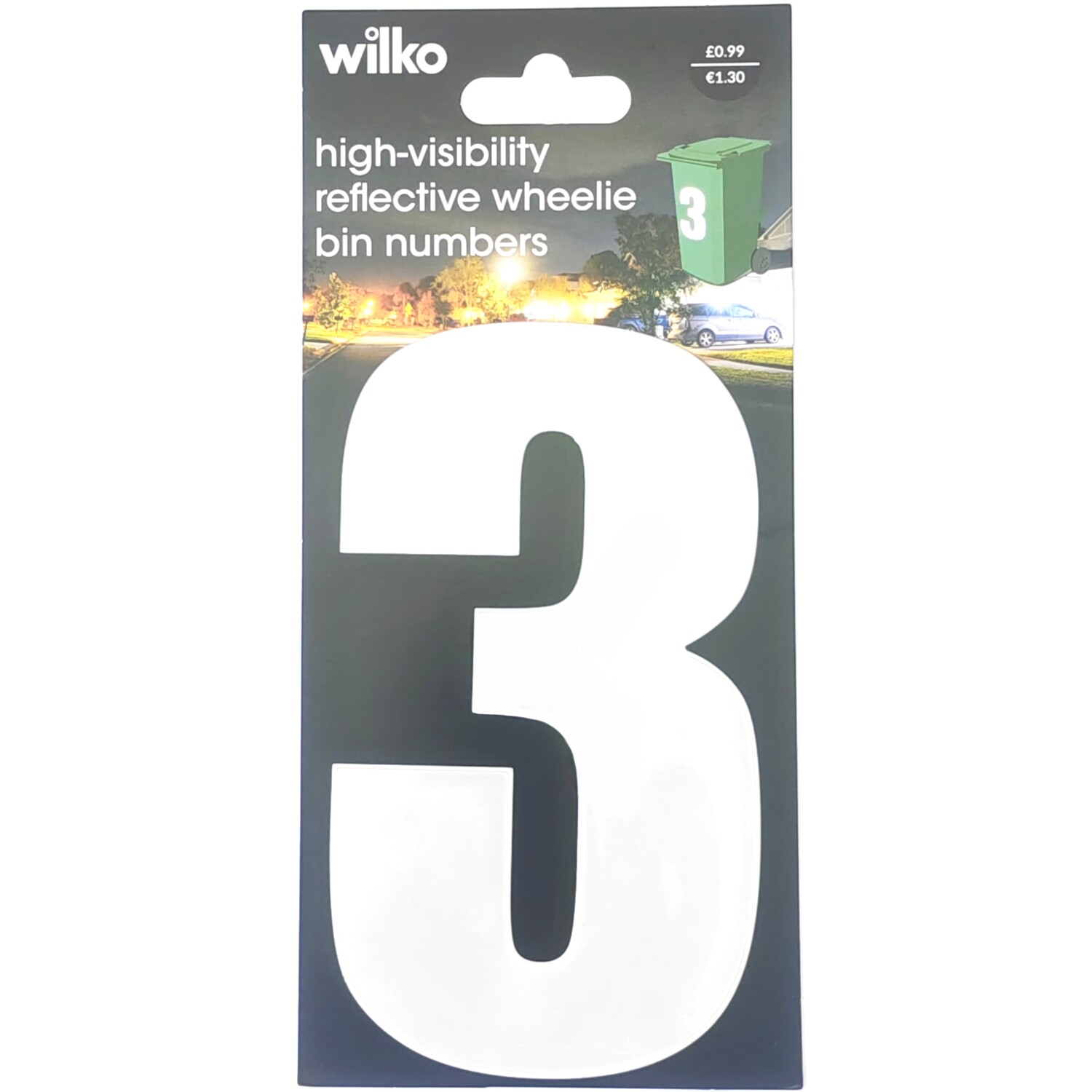 High Visibility Reflective Wheelie Bin Number